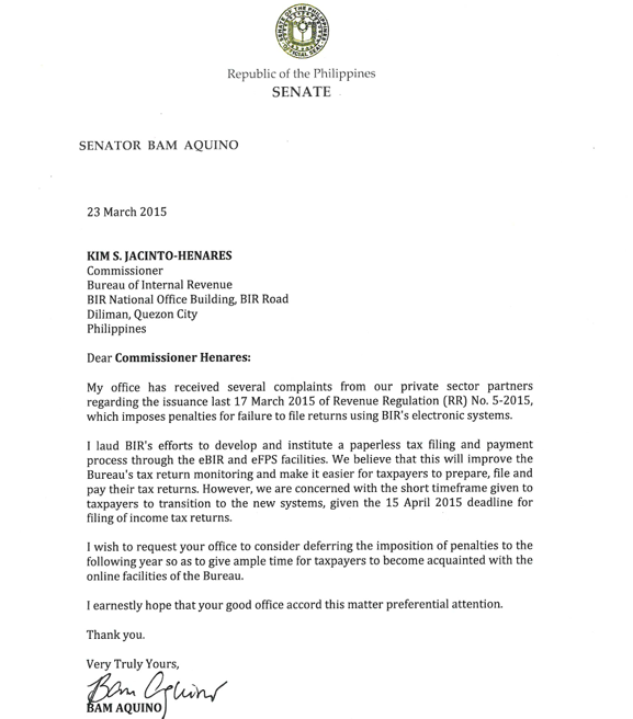 Bam: Postpone Penalties under BIR’s eFPS, eBIR Systems - The Official ...